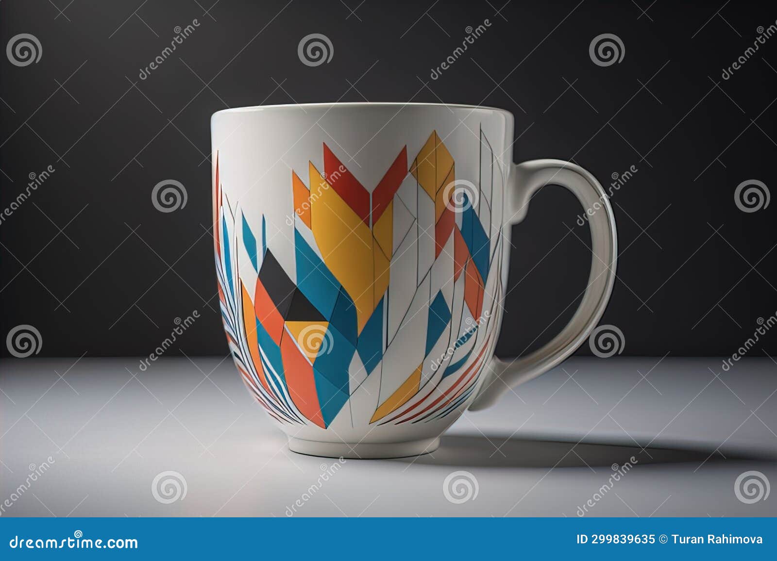 Mug Mockup with Abstract Geometric Pattern. Generative Ai Stock Image ...
