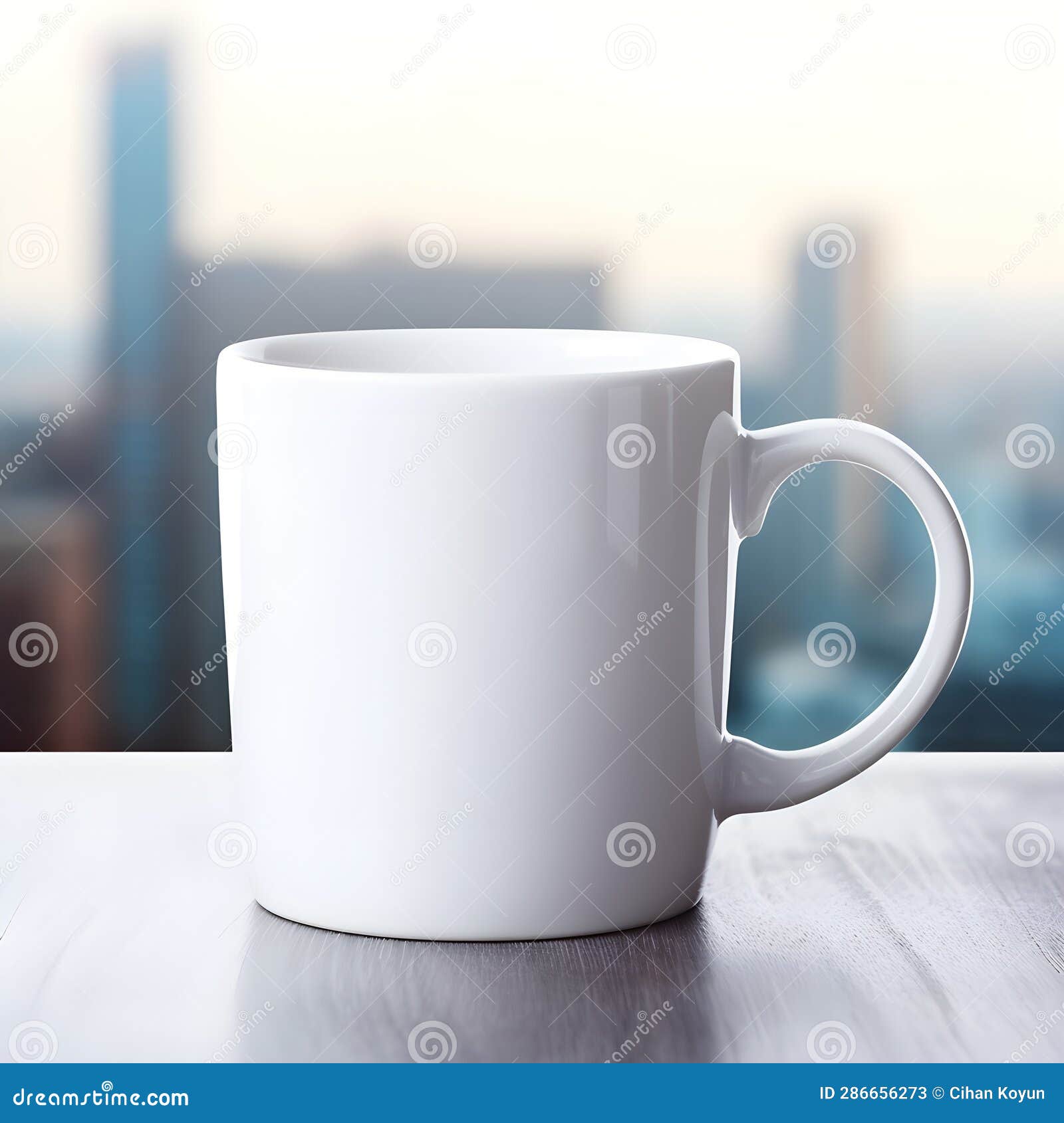 Mug Placed Against a Visually Appealing Scene Stock Illustration ...