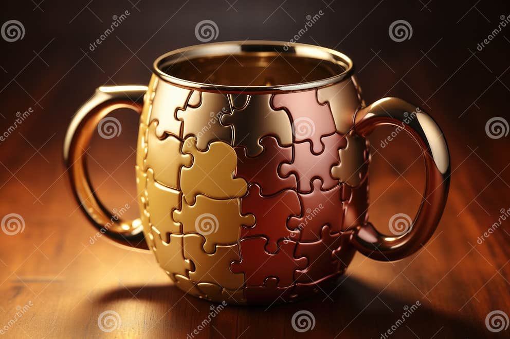A Mug with a Puzzle Piece on it, AI Stock Illustration - Illustration ...