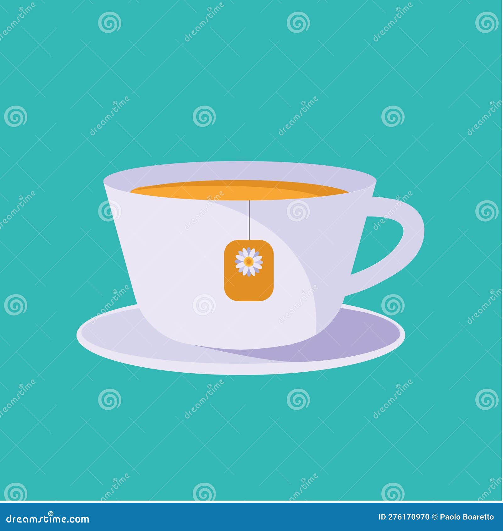 Mug with Tea and Steam in a Flat Style Stock Illustration ...