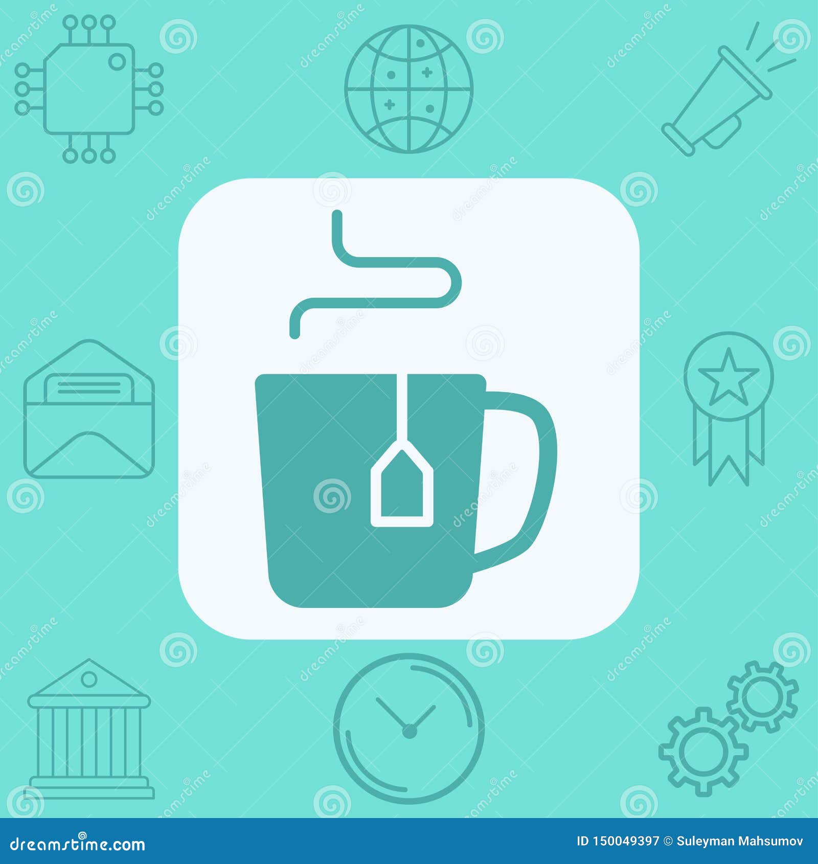 Mug Vector Icon Sign Symbol Stock Vector - Illustration of coffee ...