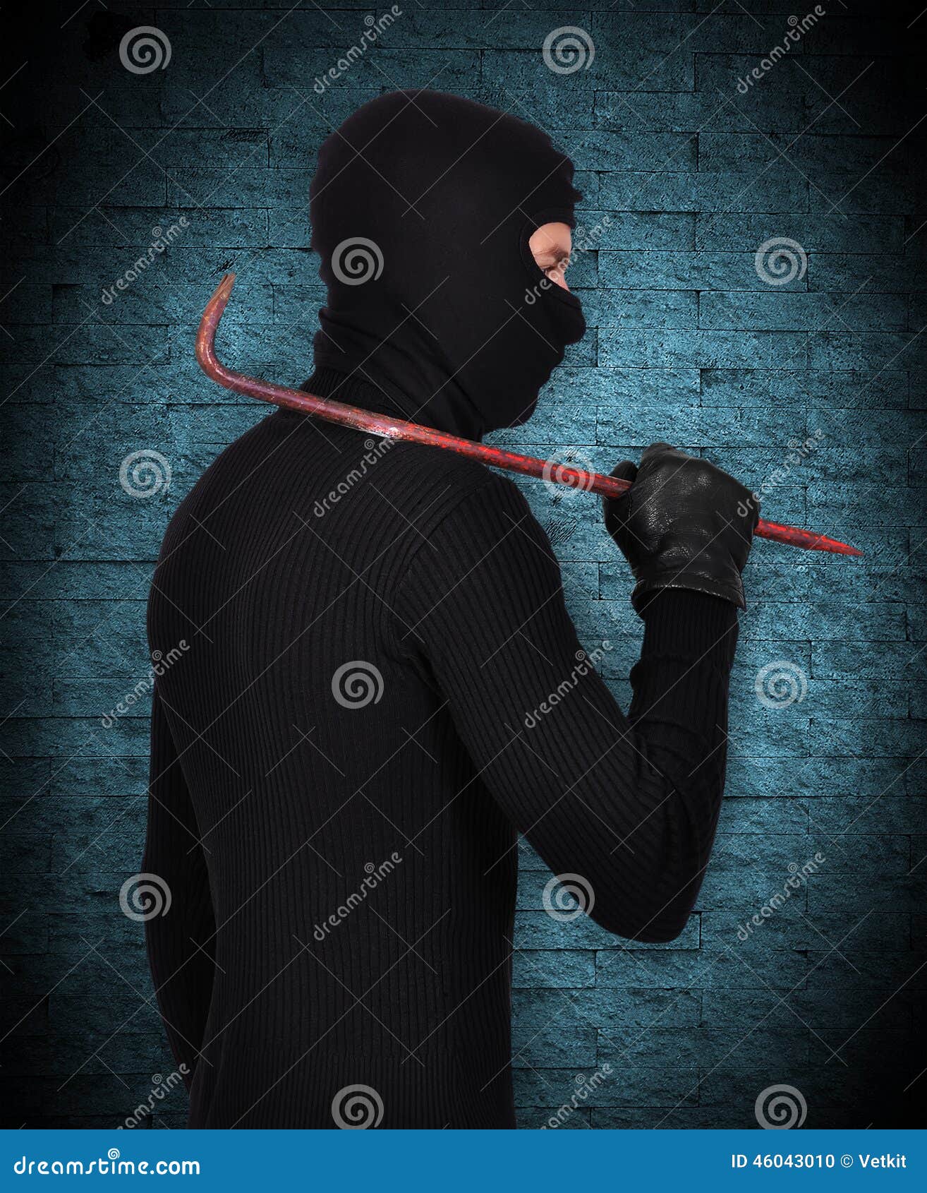 Mugger in Mask with Nail Puller Stock Photo - Image of grunge, dark ...