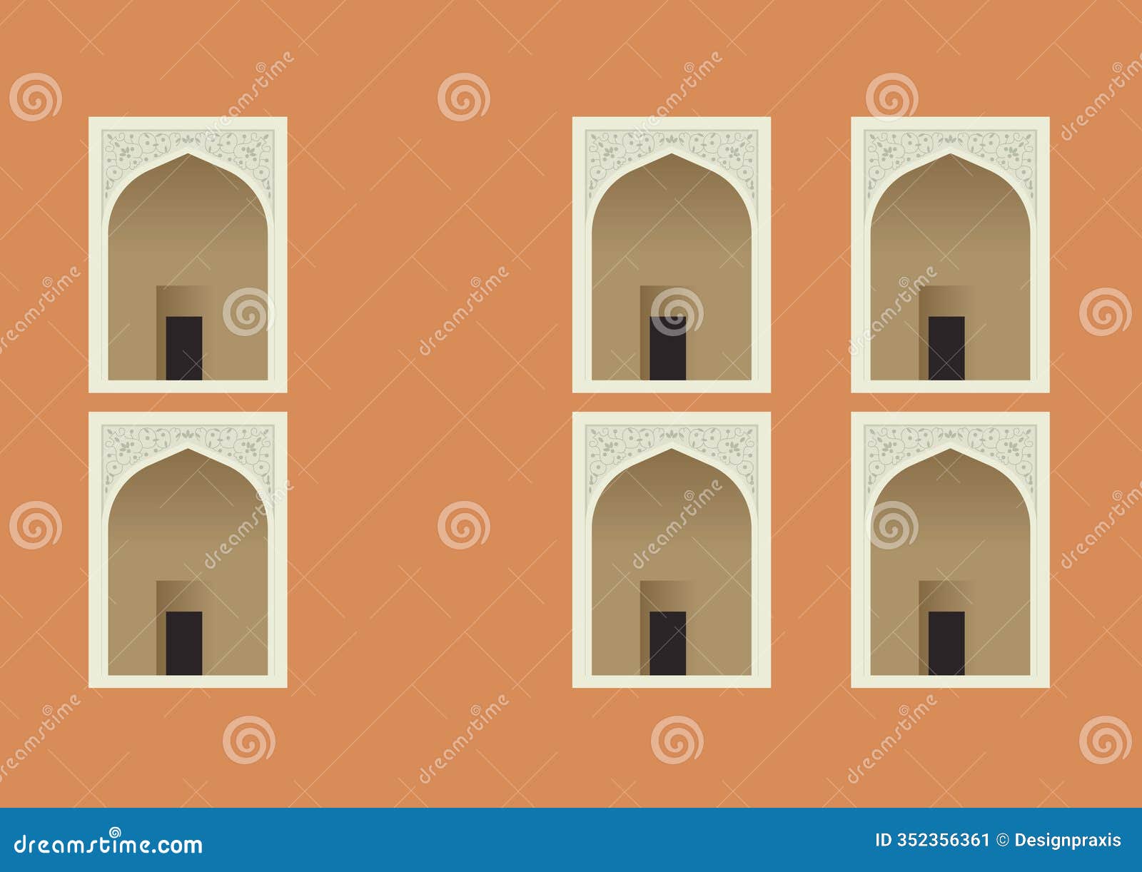 Mughal Arch Window Elements - Stock Illustration Stock Illustration ...