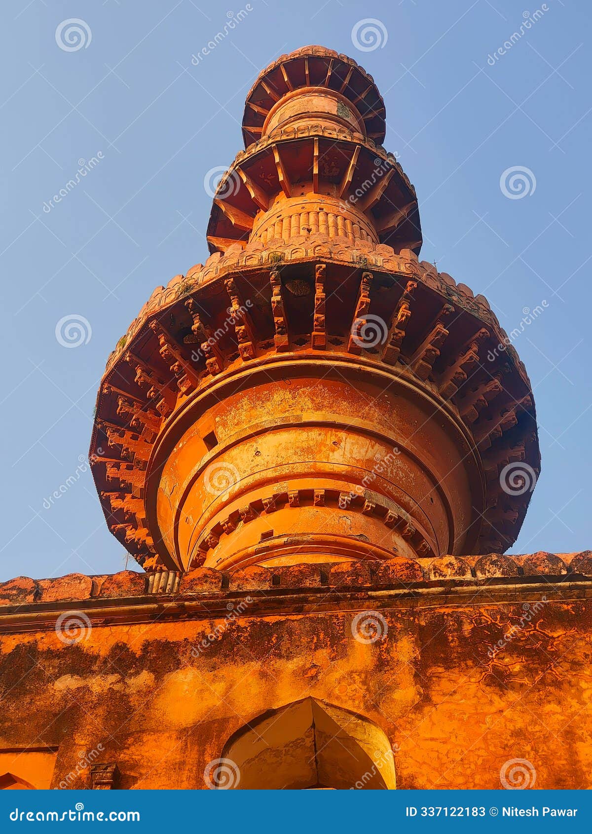 Mughal Minaar Design in India Stock Image - Image of exterior, arch ...