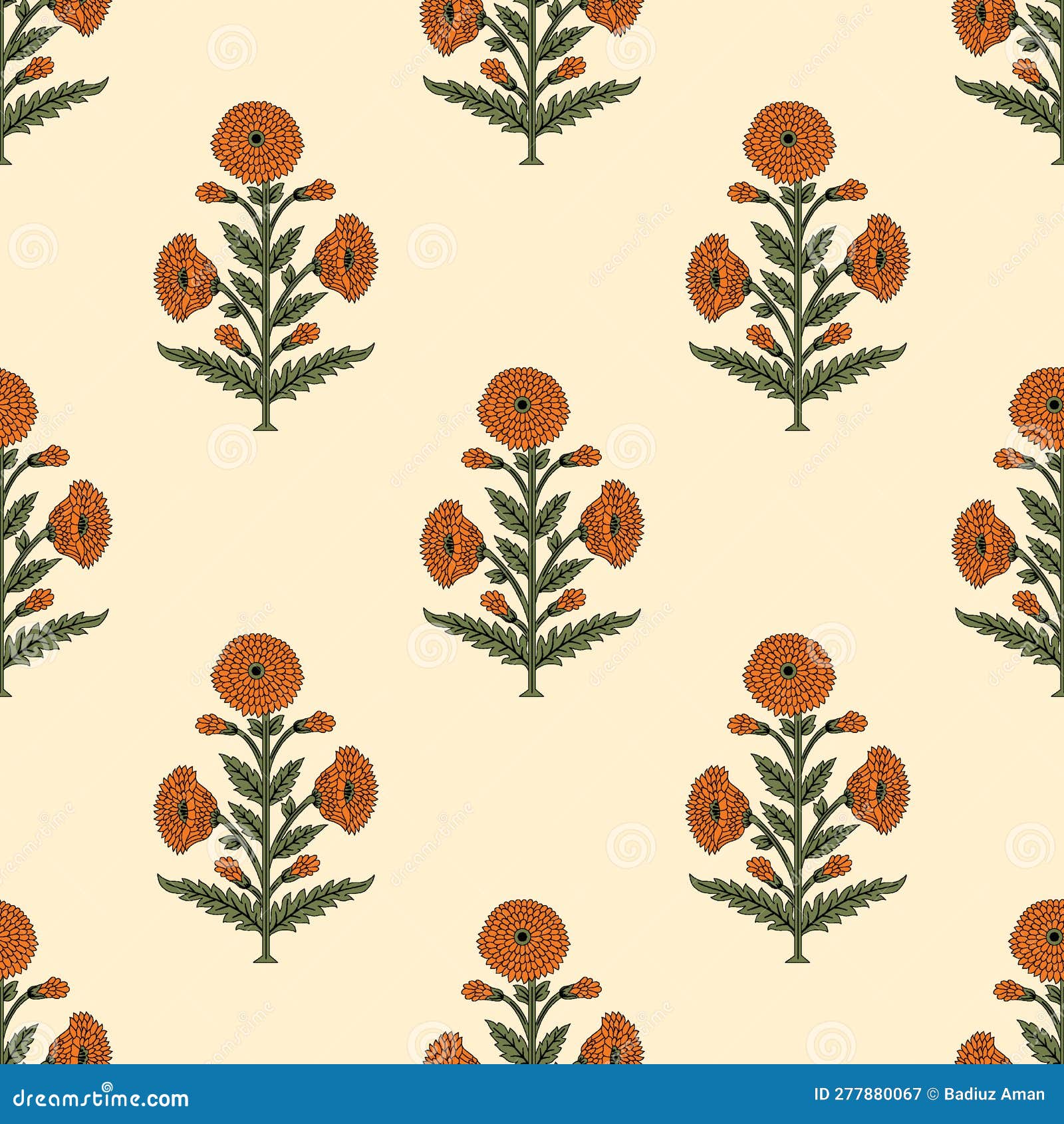 MUGHAL MOTIF SEAMLESS PATTERN Stock Illustration - Illustration of ...