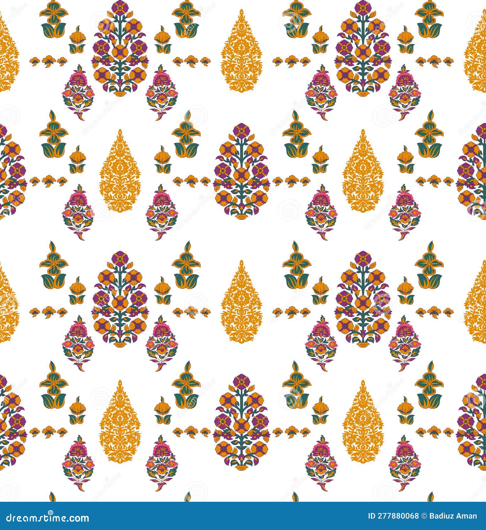 MUGHAL MOTIF SEAMLESS PATTERN Stock Illustration - Illustration of ...