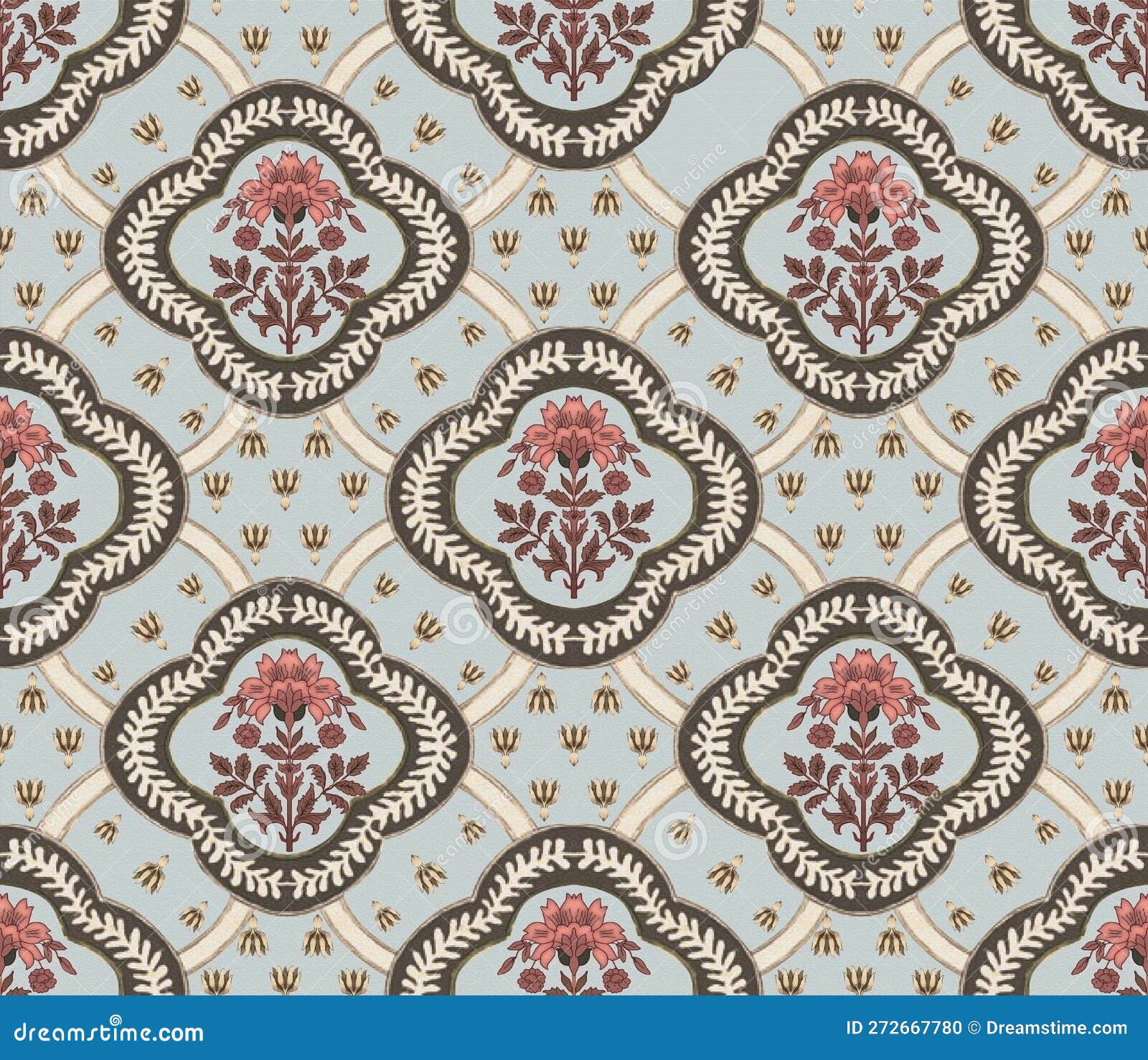 Mughal Pattern Geometric Background Stock Illustration - Illustration ...