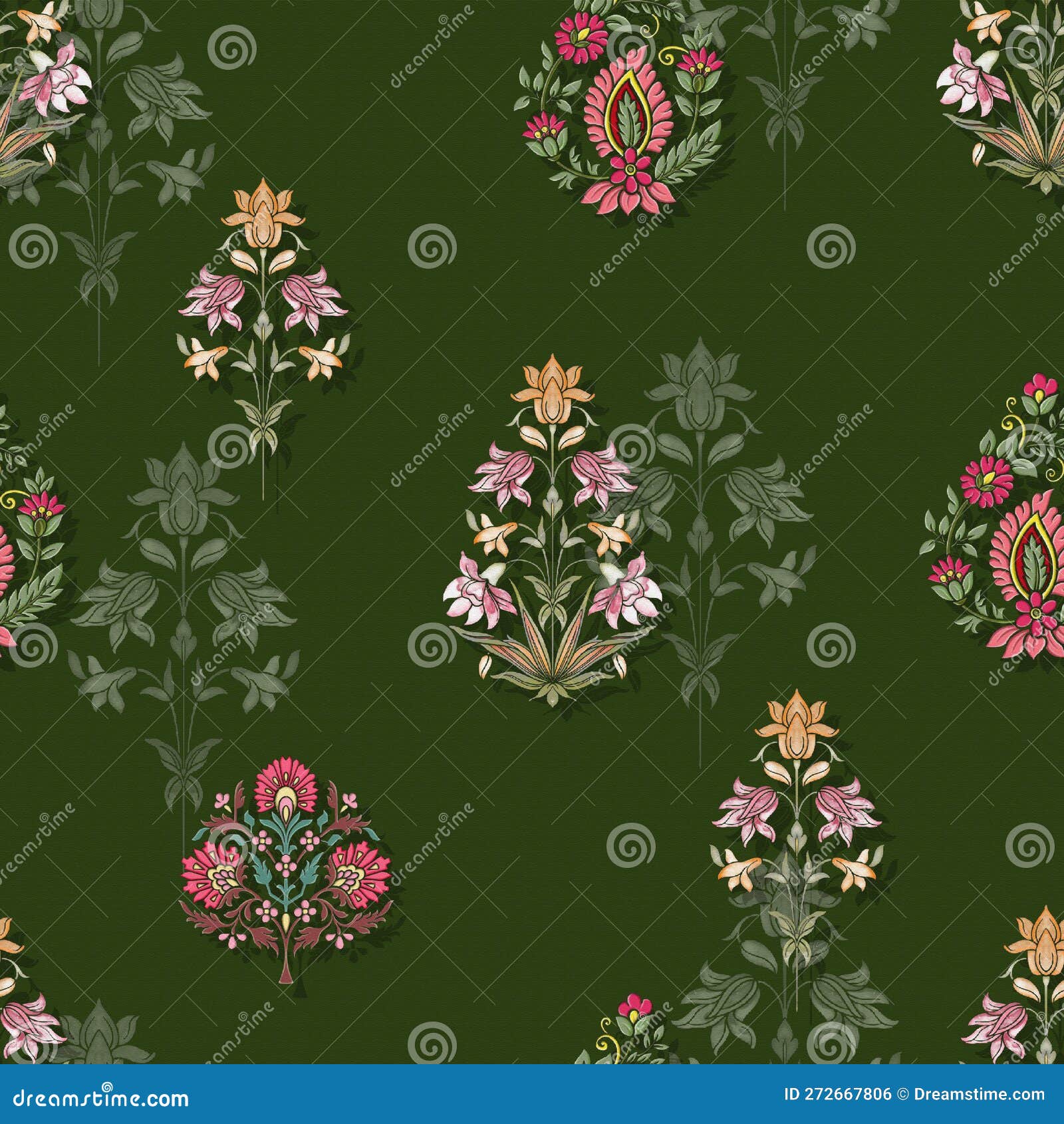 Mughal Pattern Geometric Background Stock Illustration - Illustration ...