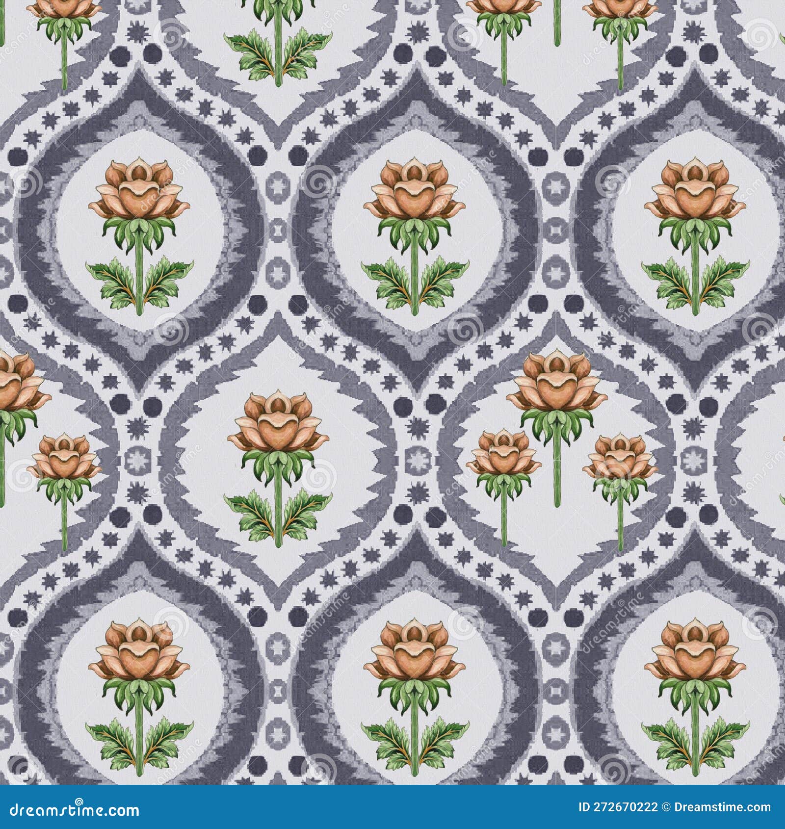 Mughal Pattern Geometric Background Stock Illustration - Illustration ...