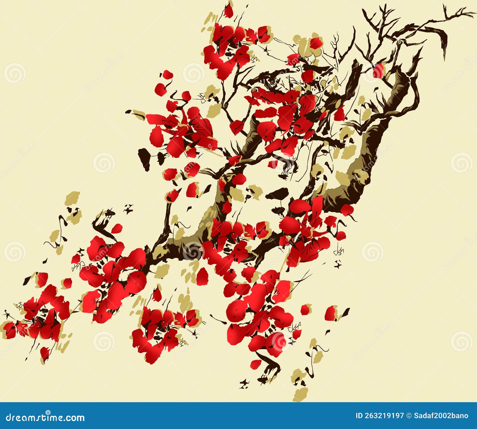 Mughal Tree Painting Manually Illustrated Handmade Artwork Mughal Tree ...