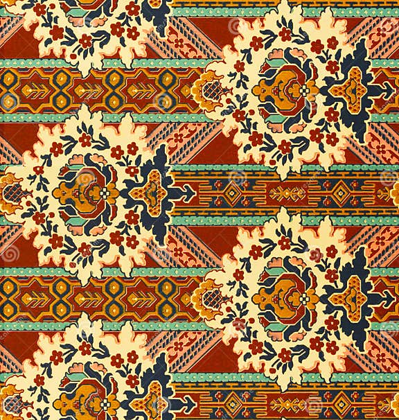 Mughal Type Buta with Texture Pattern Stock Illustration - Illustration ...