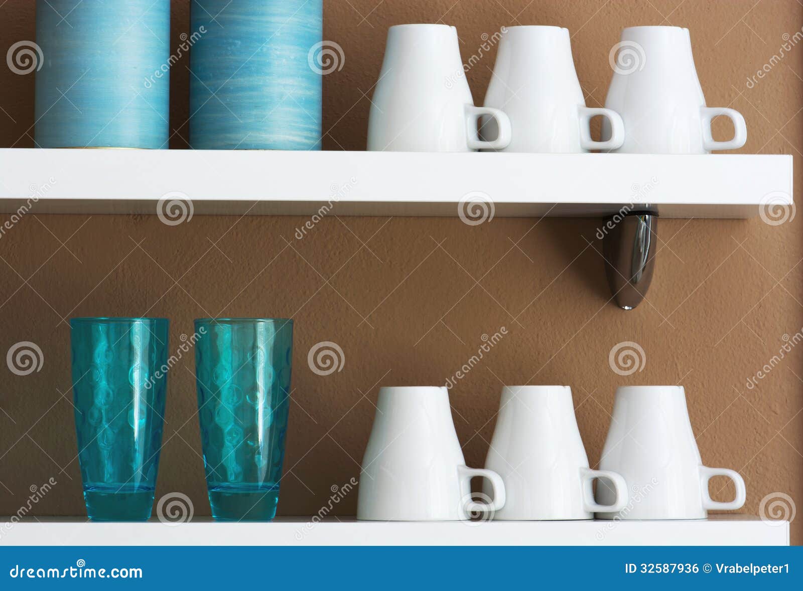 Mugs and Cups Stored on the Shelf Stock Photo - Image of commercial ...