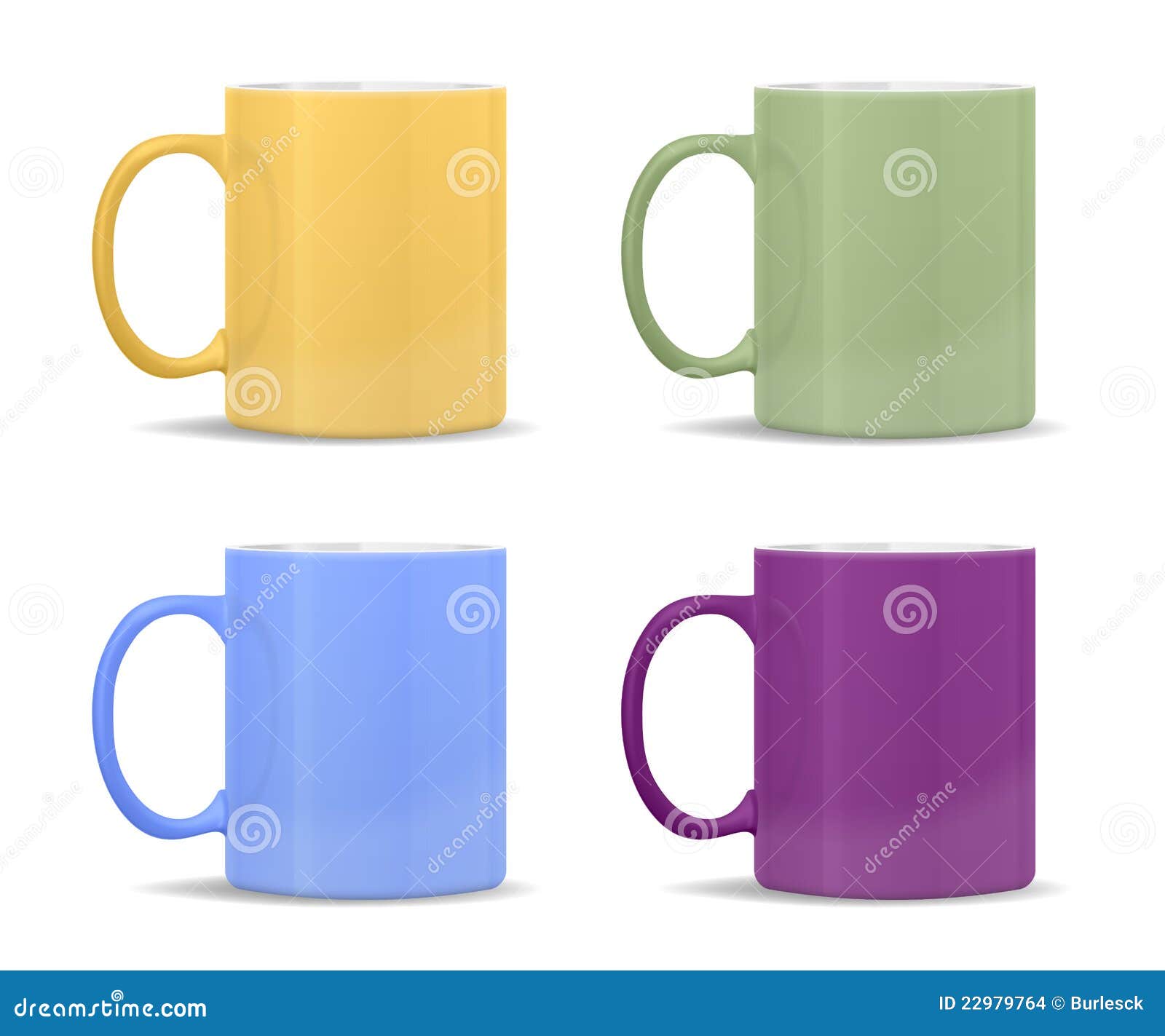 Mugs of different colors stock vector. Illustration of beverage - 22979764