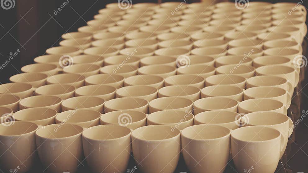 Mugs line up stock photo. Image of design, mugs, icing - 207183658