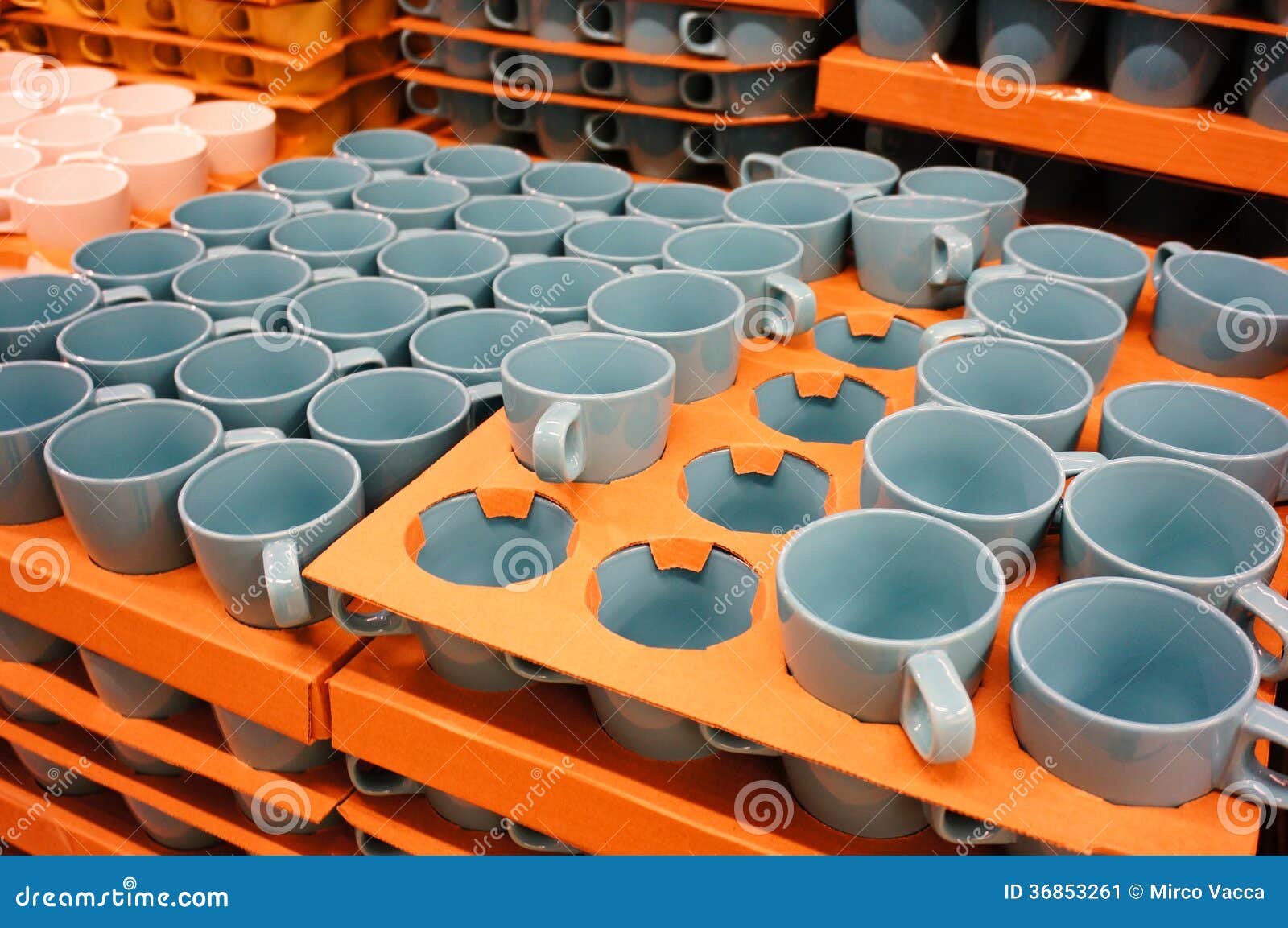 Mugs in stock stock image. Image of stacked, sale, indoor - 36853261