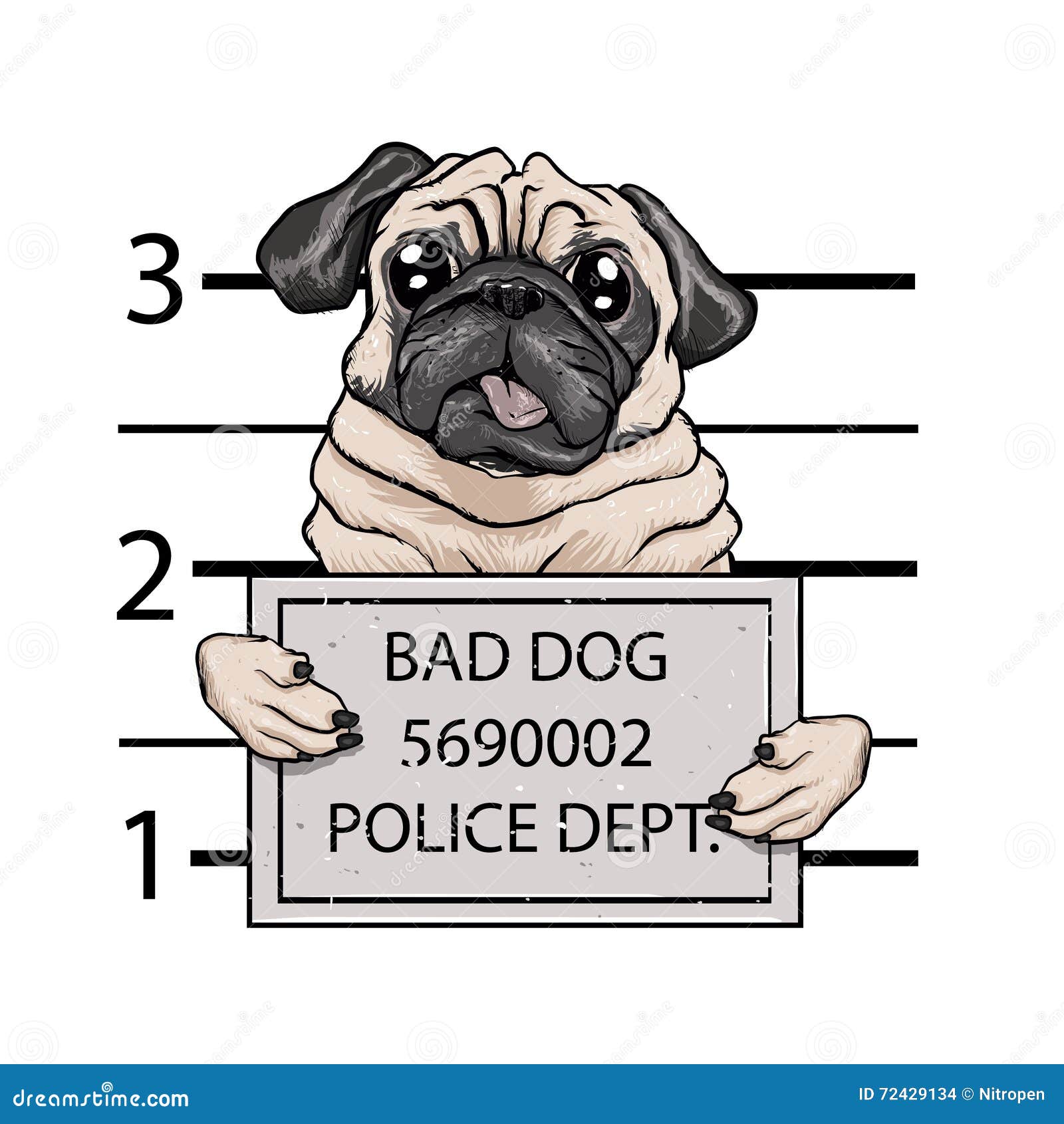 Mugshot dog cartoon. stock vector. Illustration of shot - 72429134