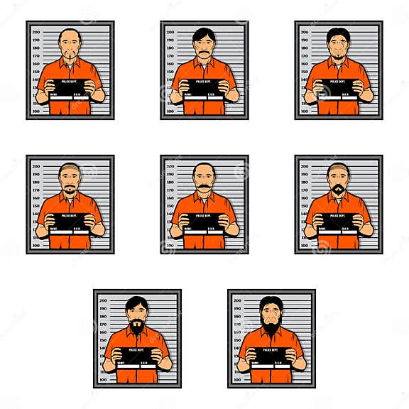 Mugshot icon set stock vector. Illustration of design - 279183067