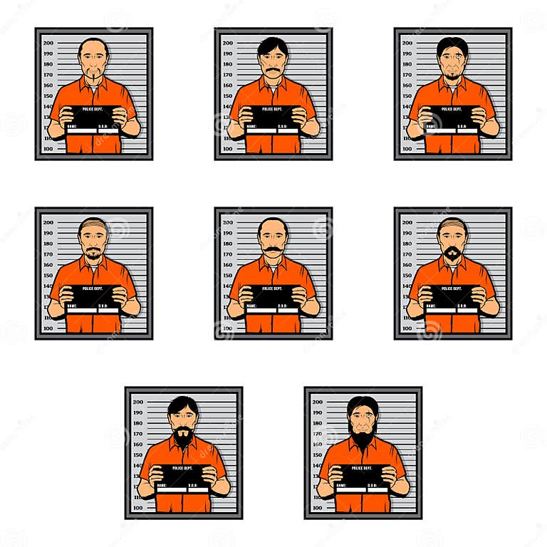 Mugshot icon set stock vector. Illustration of design - 279183067
