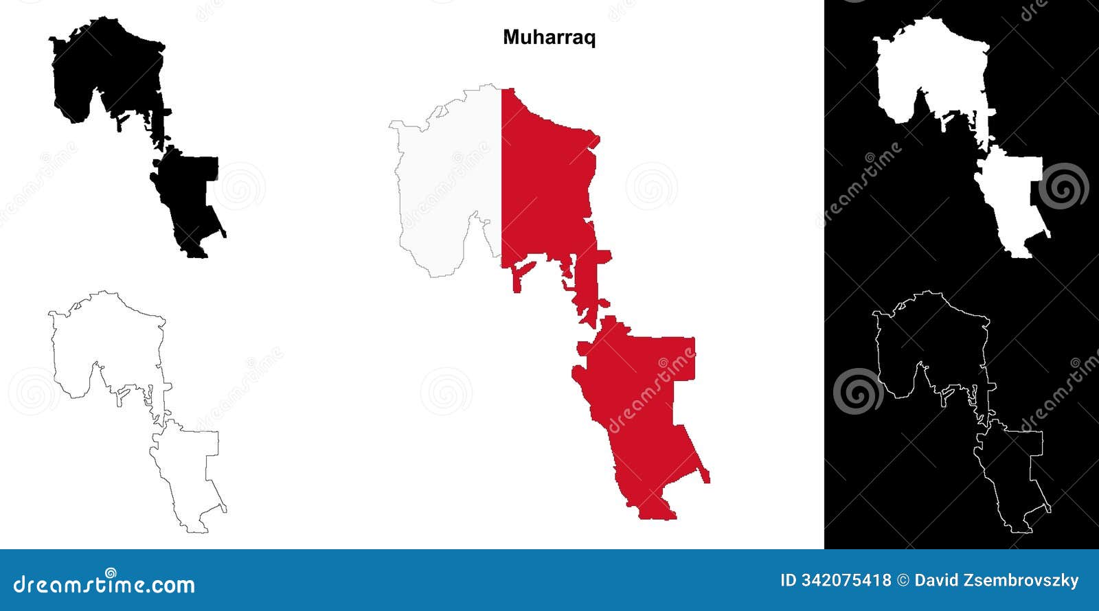 Muharraq outline map stock illustration. Illustration of vector - 342075418