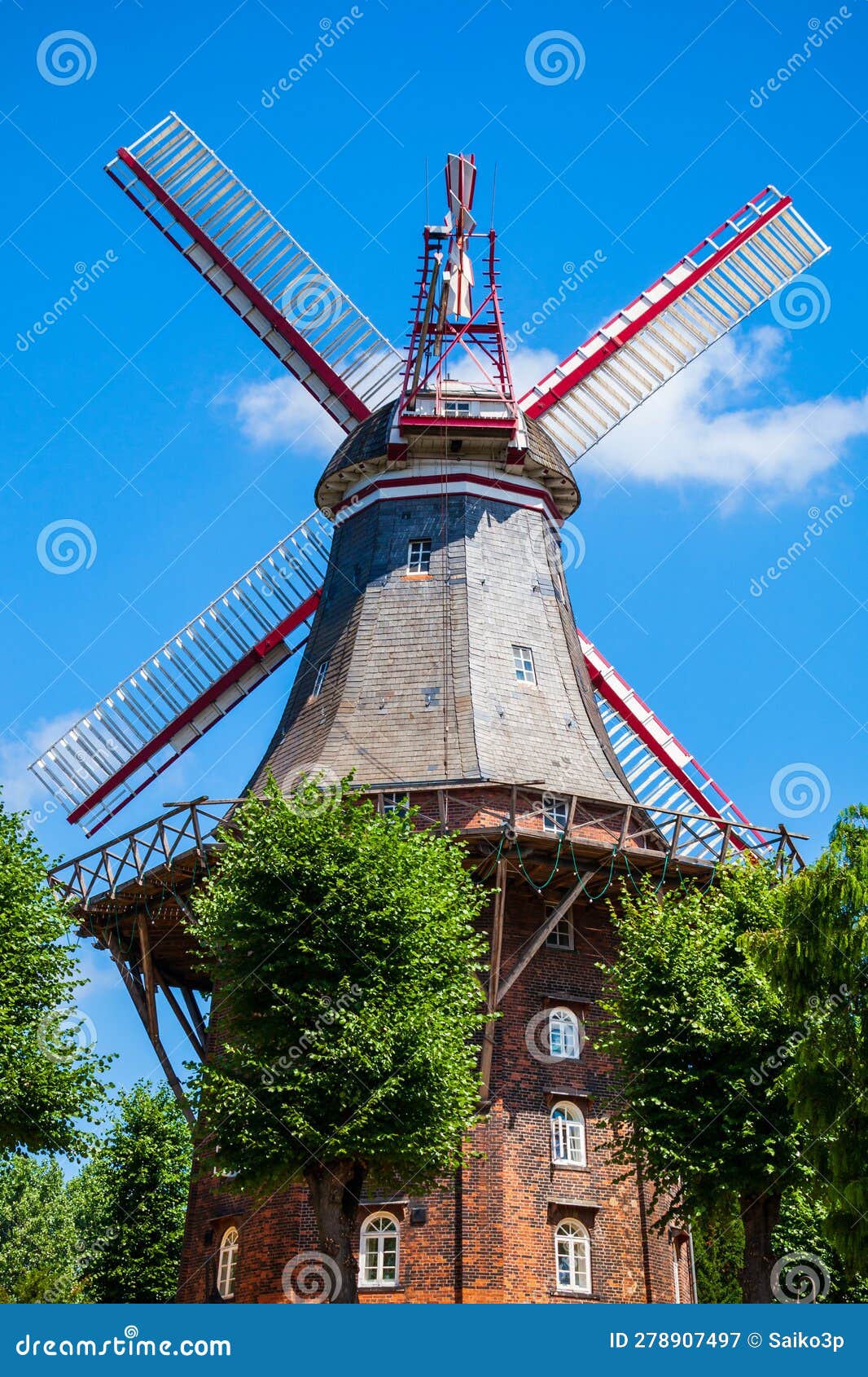 Muhle am Wall Windmill, Bremen Stock Image - Image of hanseatic ...