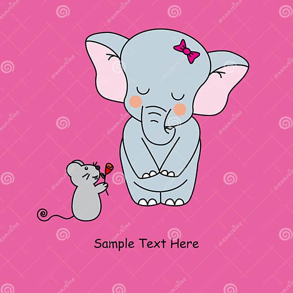 Muis en olifant vector illustratie. Illustration of uitnodiging - 42711092