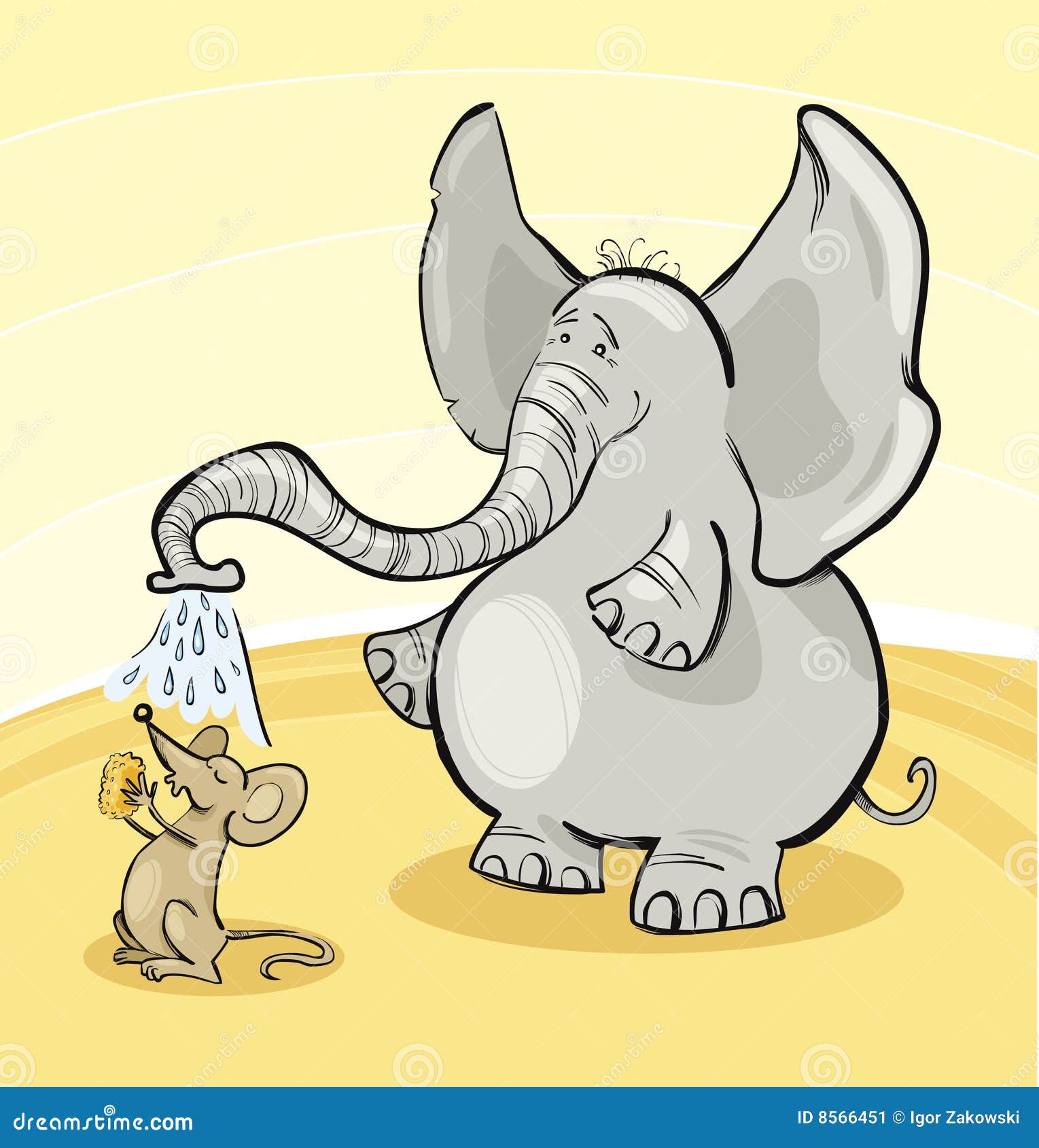 Muis en Olifant vector illustratie. Illustration of grappig - 8566451