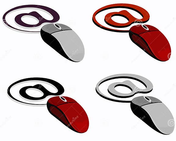 Muis met @ symbool stock illustratie. Illustration of klik - 10252706