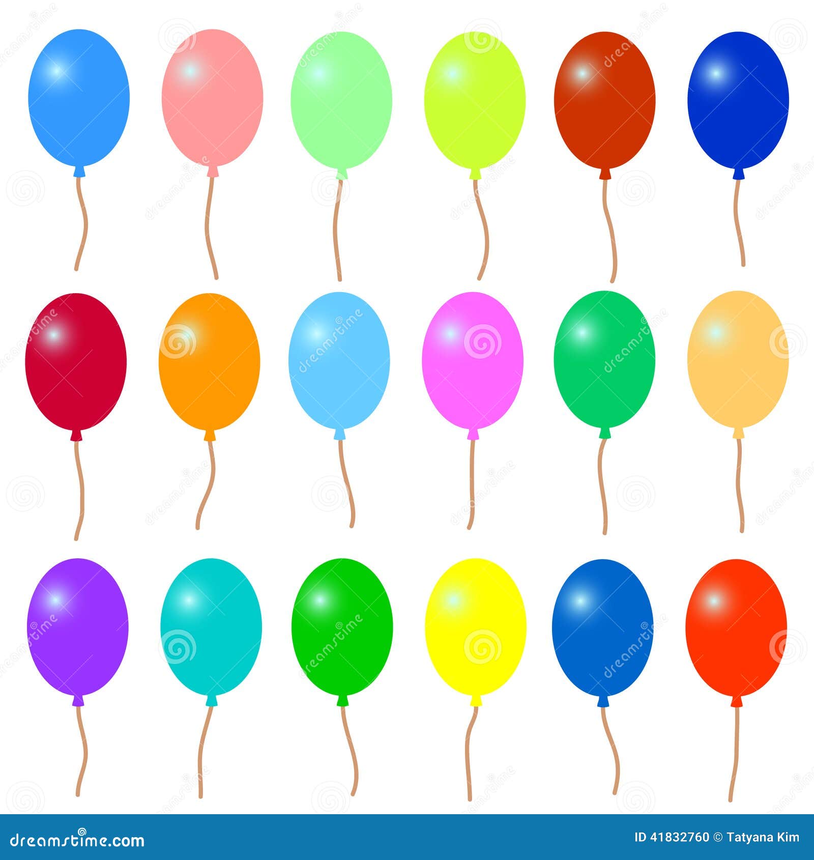 Muitos balões coloridos ilustração do vetor. Ilustração de jogo - 41832760