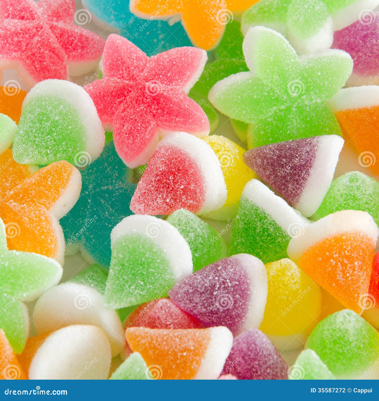 Muitos Doces Brilhantes Da Geleia Da Cor. Foto de Stock - Imagem de ...