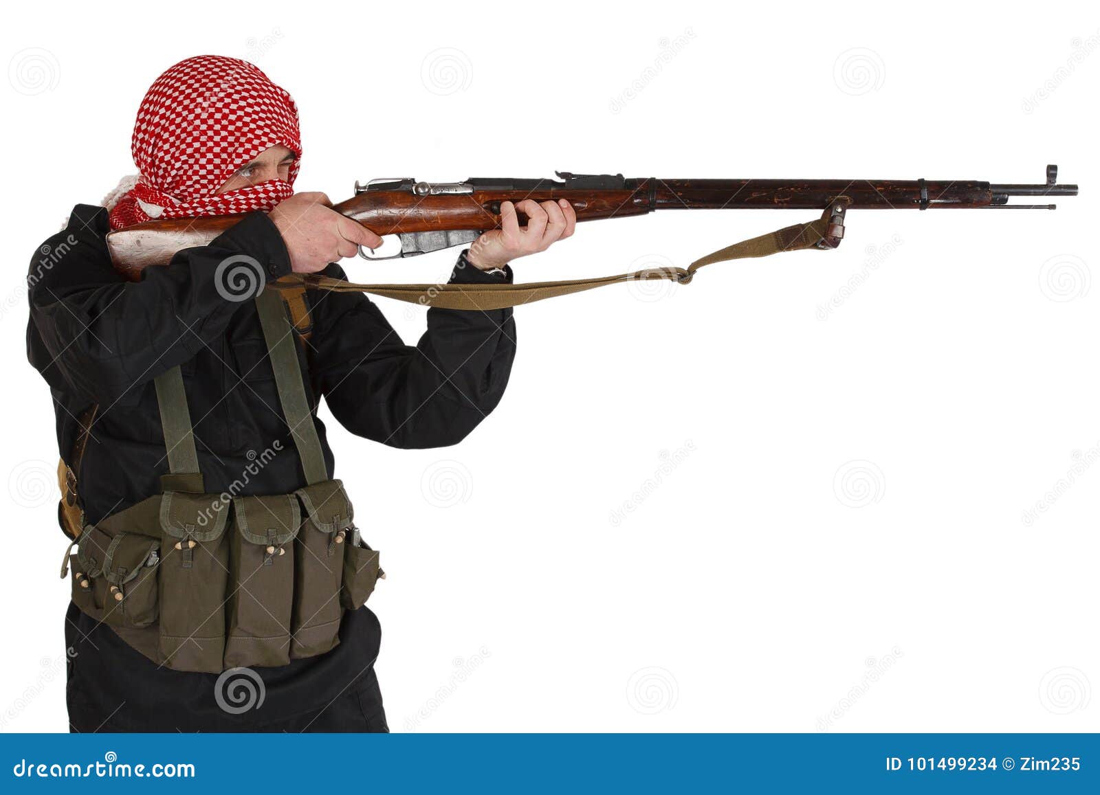 Mujahid with rifle stock photo. Image of islamic, forces - 101499234