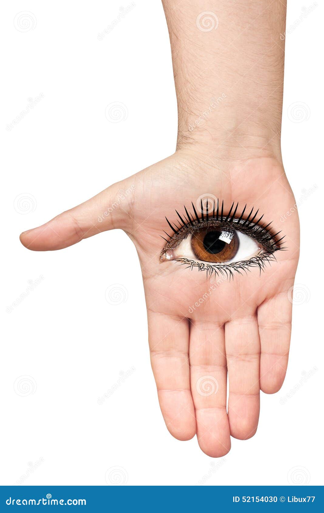 Mujer Abierta Vision Aislado Ojo De La Mano Foto de archivo - Imagen de ...