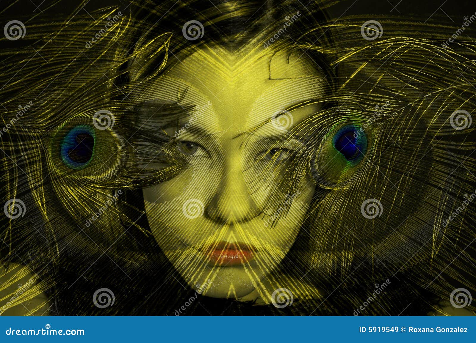 Mujer Abstracta Con Las Plumas Imagen de archivo - Imagen de fondo ...