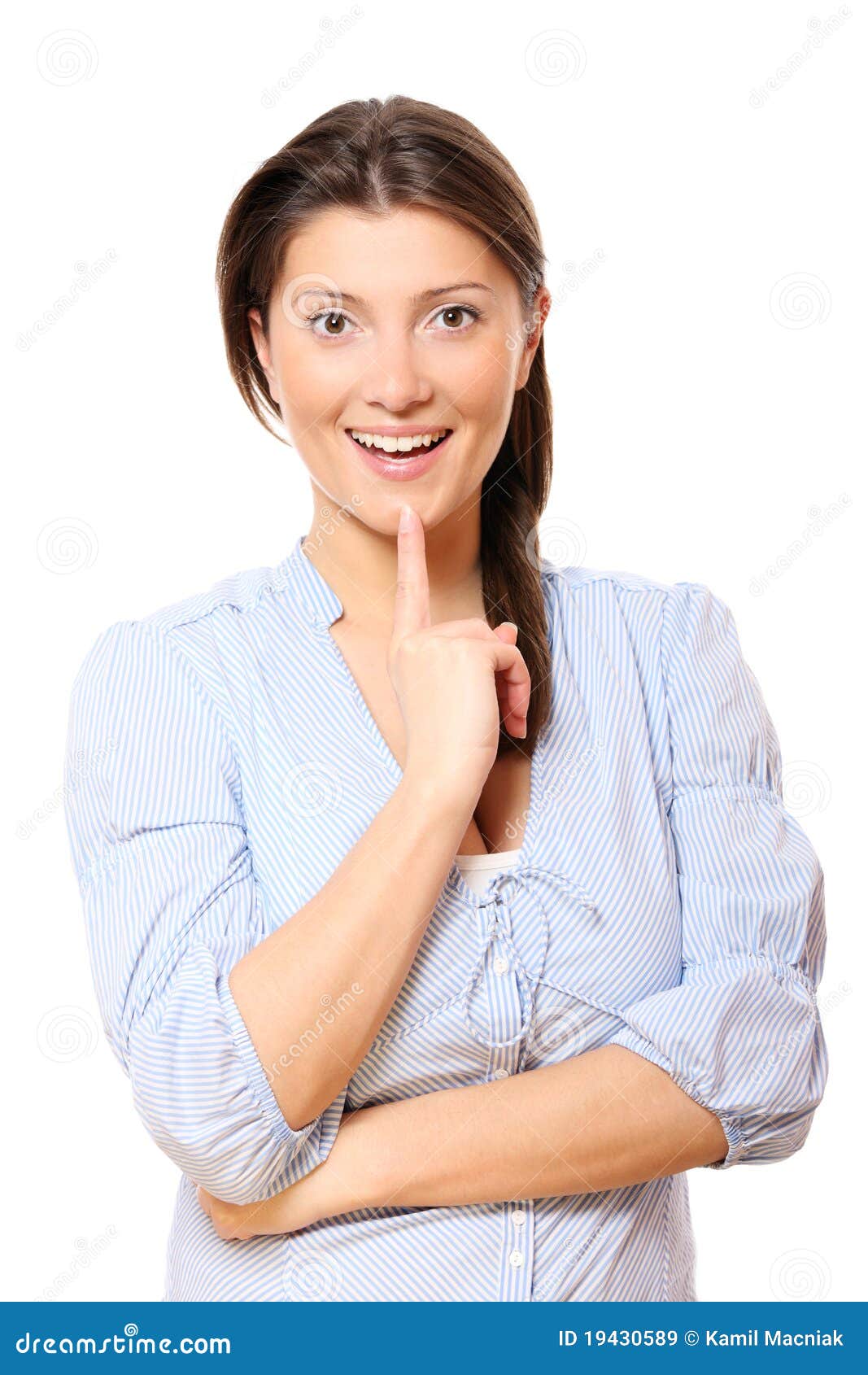 Mujer Bonita Joven Con Idea Imagen de archivo - Imagen de sonrisa, idea ...