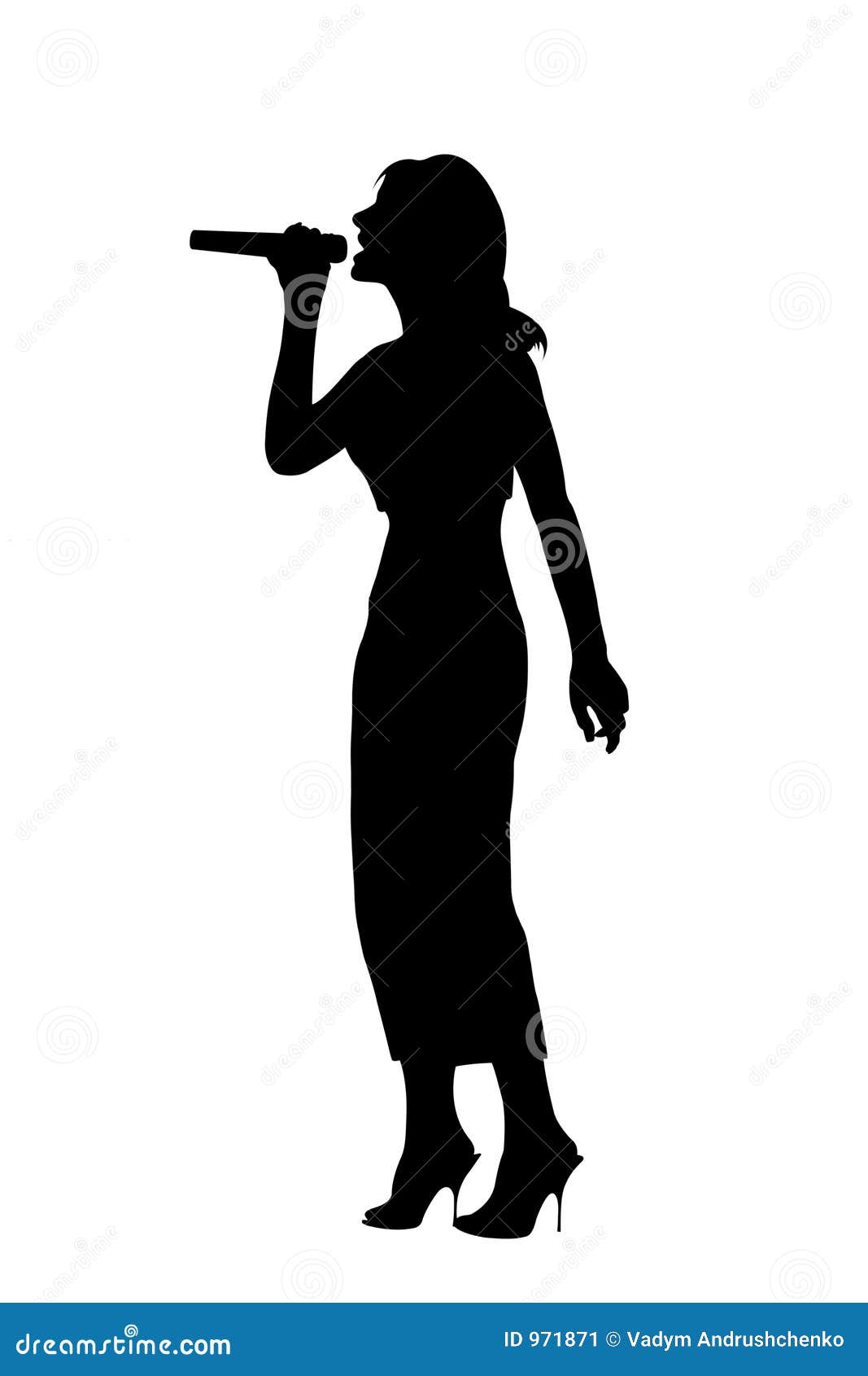 Mujer Cantante De La Silueta Imagen de archivo - Imagen: 971871