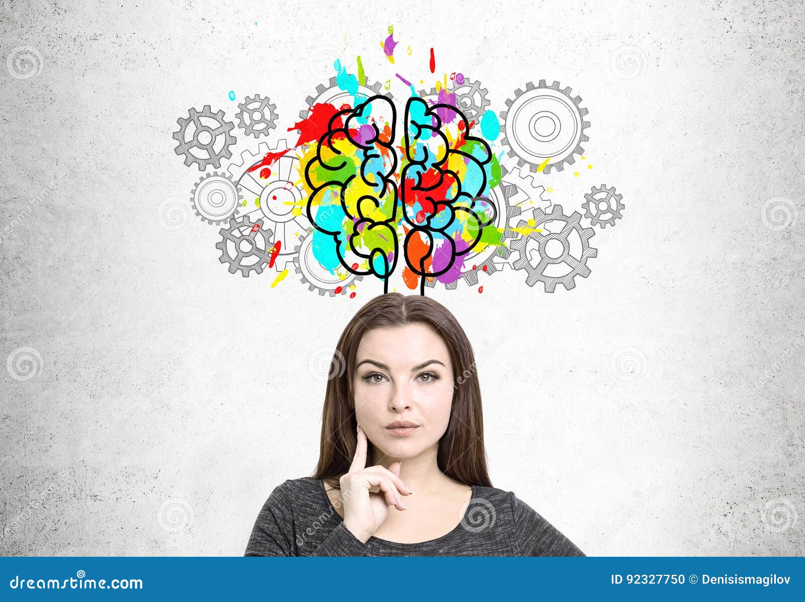 Mujer, Cerebro Y Dientes De Pensamiento Foto de archivo - Imagen de ...