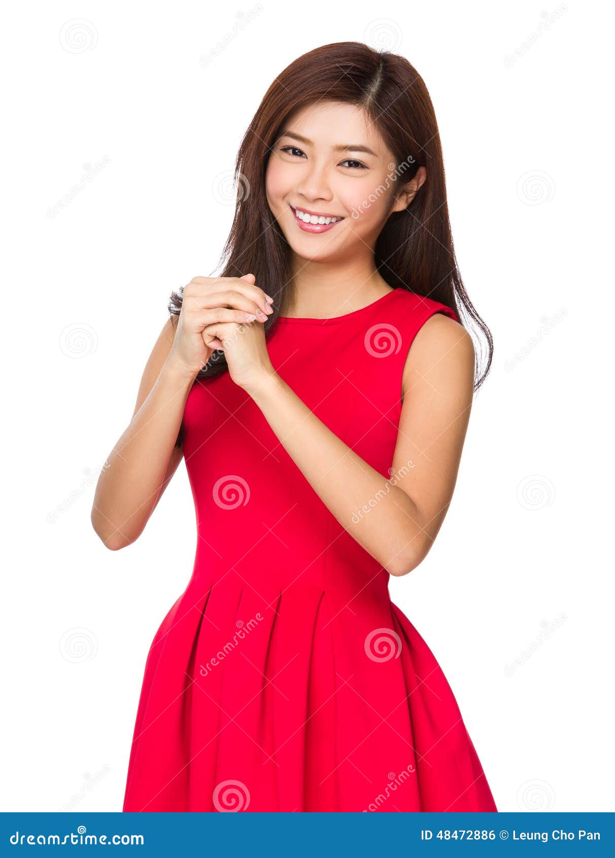 Mujer China Que Le Bendice Afortunado Foto de archivo - Imagen de fondo ...