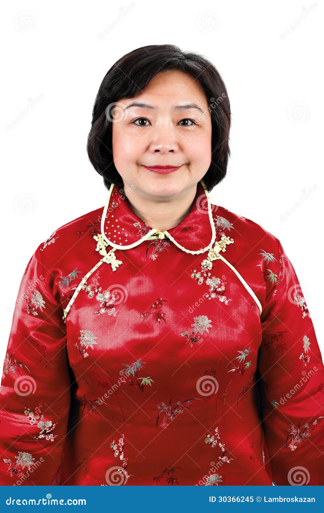 Mujer China Que Lleva El Traje Tradicional Rojo Imagen de archivo ...