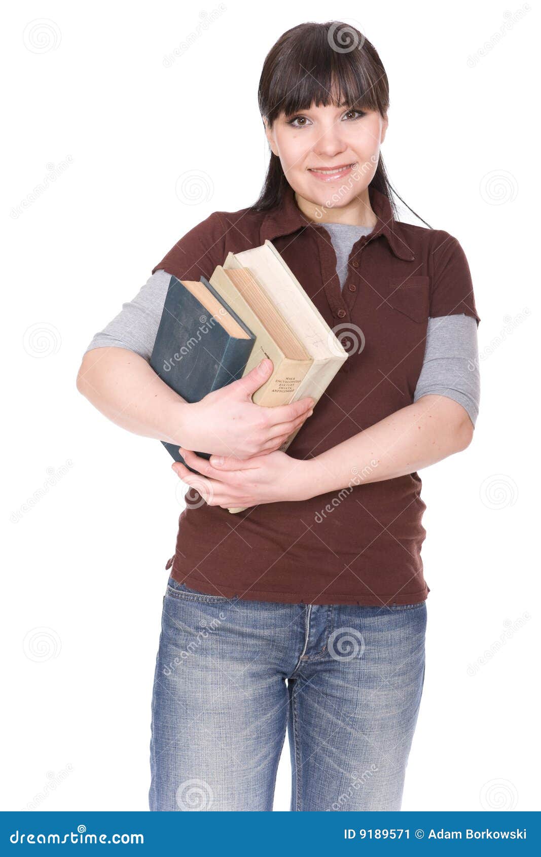 Mujer con el libro imagen de archivo. Imagen de ocasional - 9189571