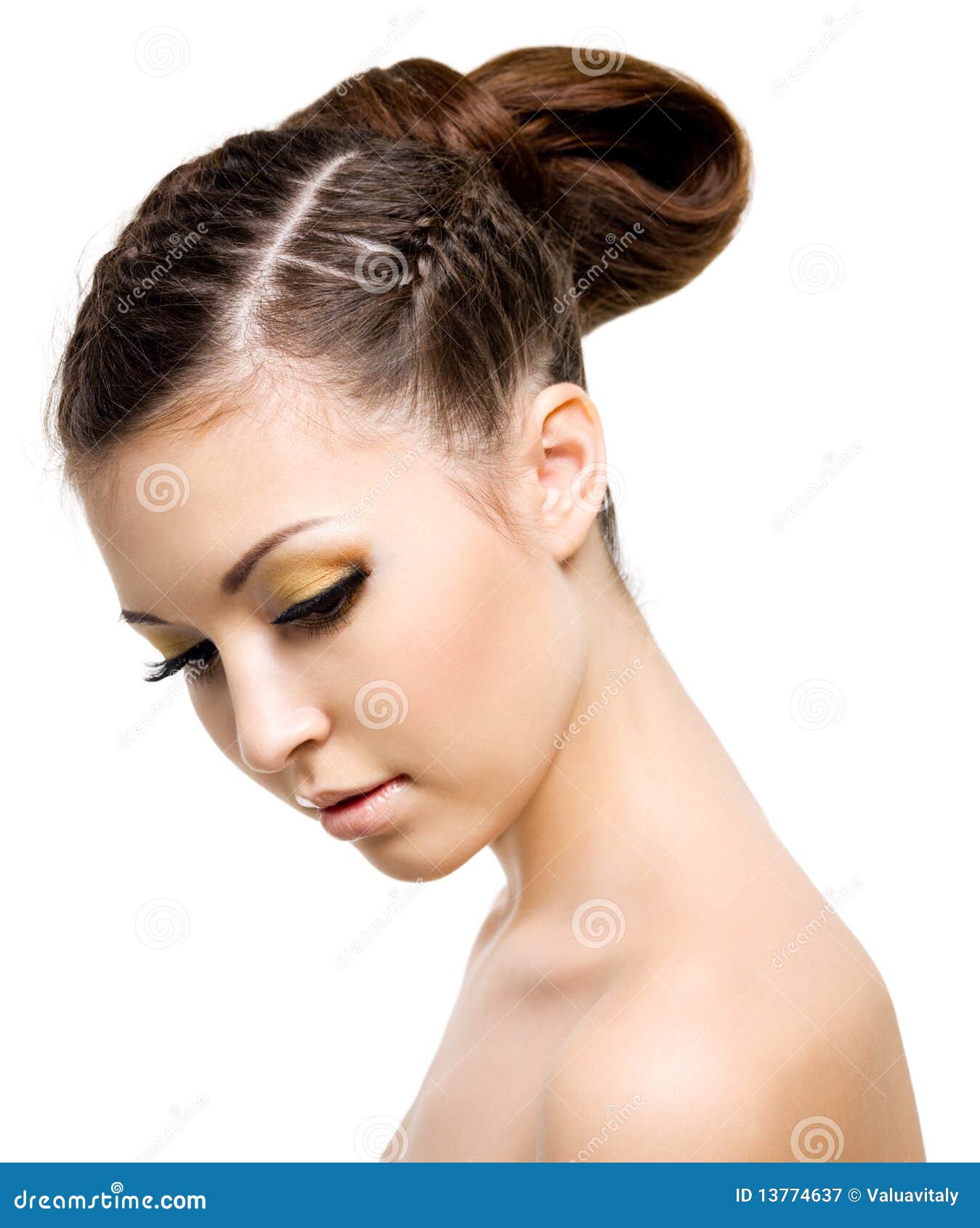 Mujer Con El Peinado Del Estilo De La Coleta Imagen de archivo - Imagen ...