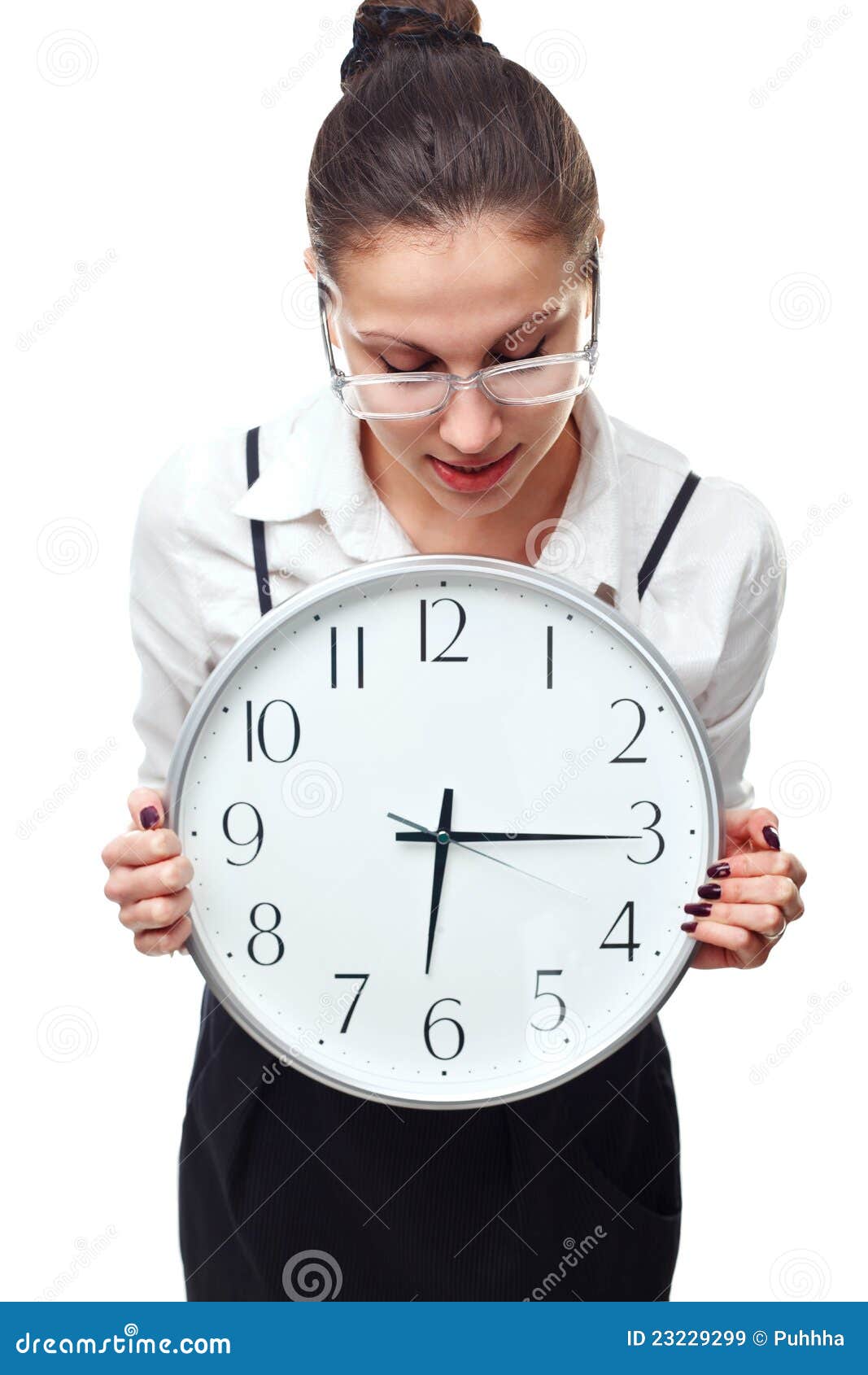 Mujer con el reloj imagen de archivo. Imagen de reloj - 23229299