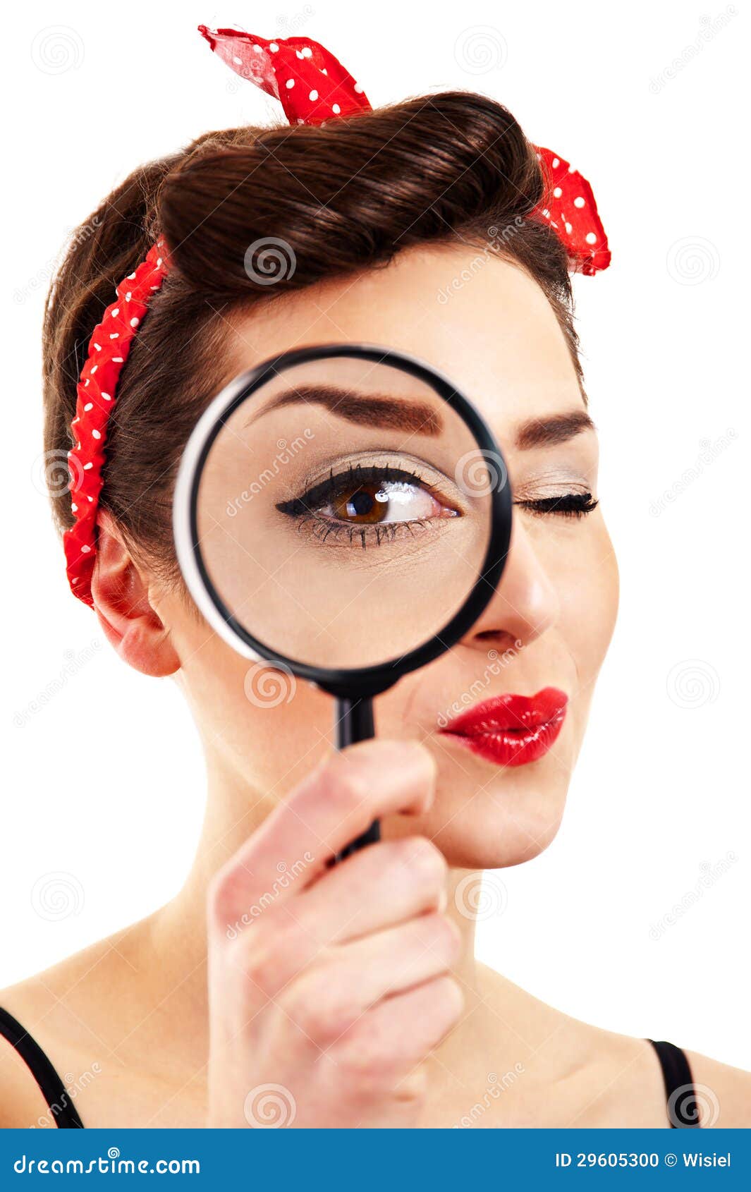 Mujer con la lupa foto de archivo. Imagen de humano, gente - 29605300