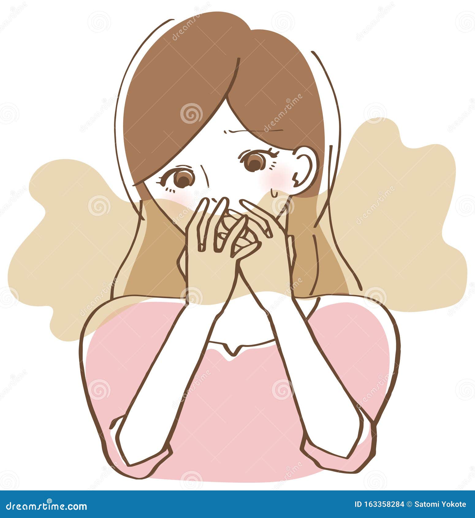 Mujer con mal aliento ilustración del vector. Ilustración de vector ...