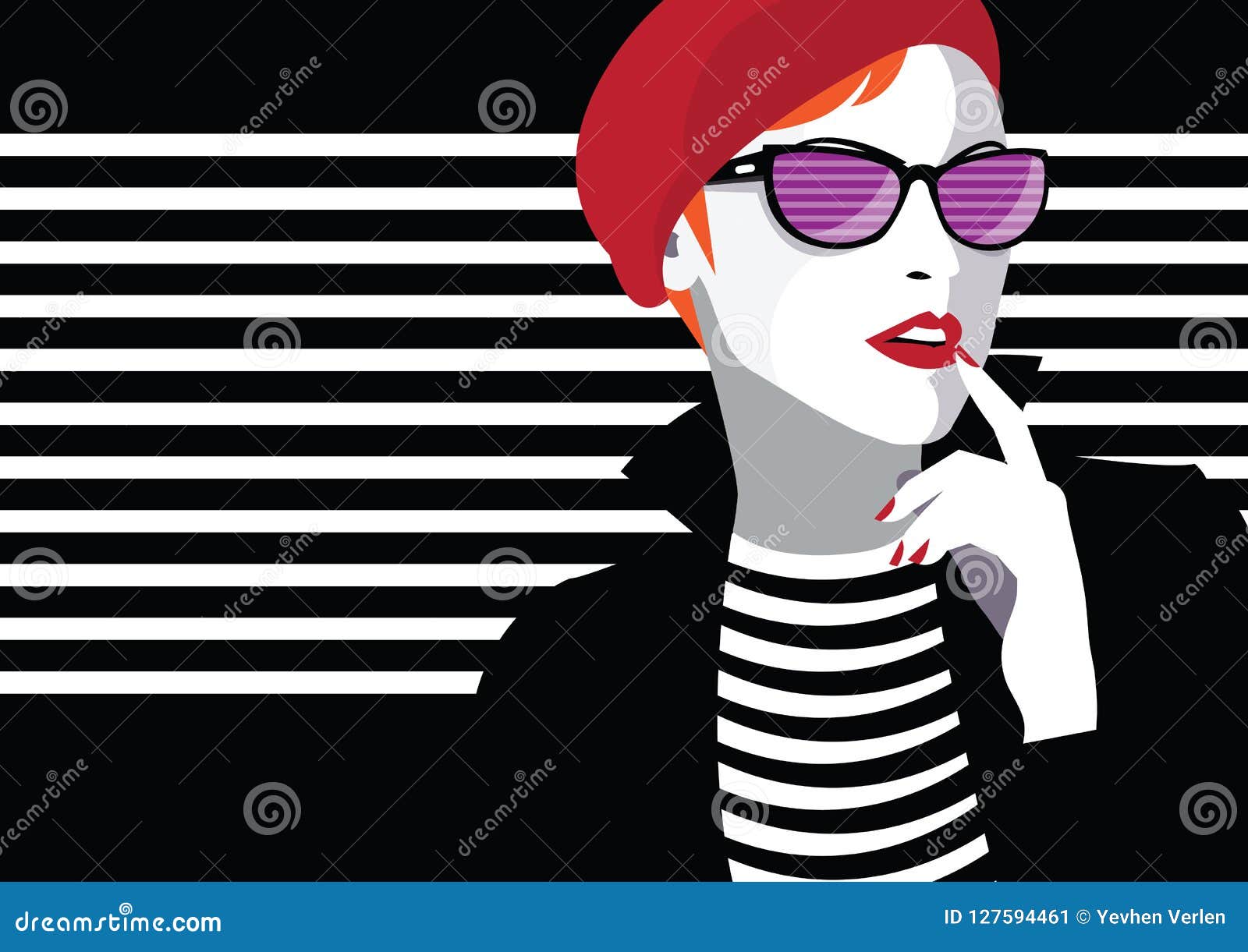 Mujer De La Moda En Arte Pop Del Estilo Ilustración del Vector ...