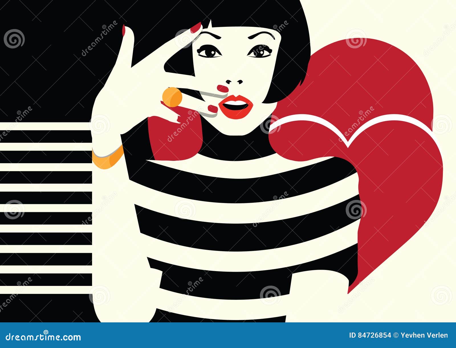 Mujer De La Moda En Arte Pop Del Estilo Ilustración del Vector ...