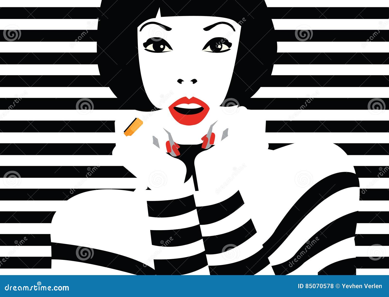 Mujer De La Moda En Arte Pop Del Estilo Ilustración del Vector ...