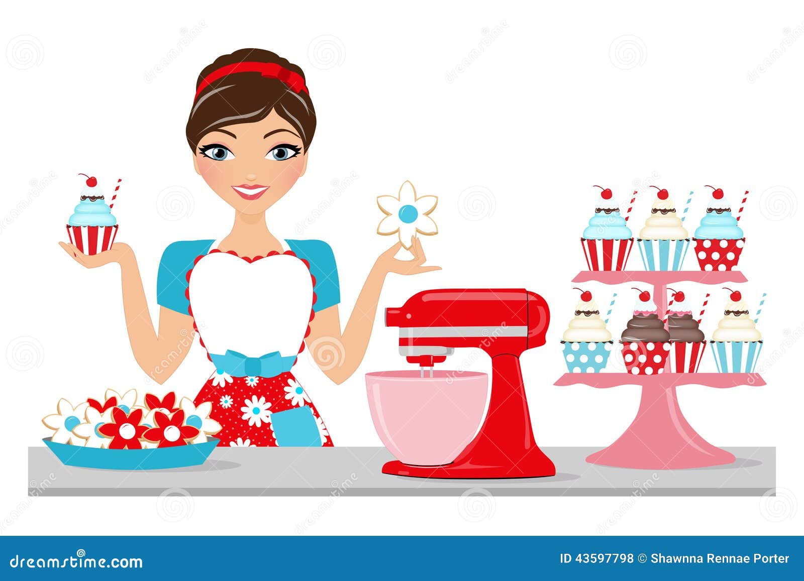Mujer De La Repostería Y Pastelería Stock de ilustración - Ilustración ...