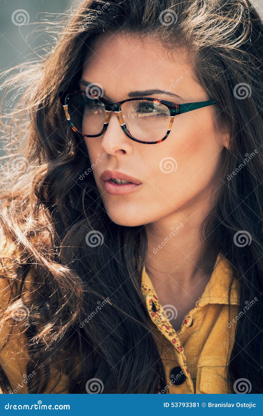 Mujer de las lentes imagen de archivo. Imagen de hembra - 53793381