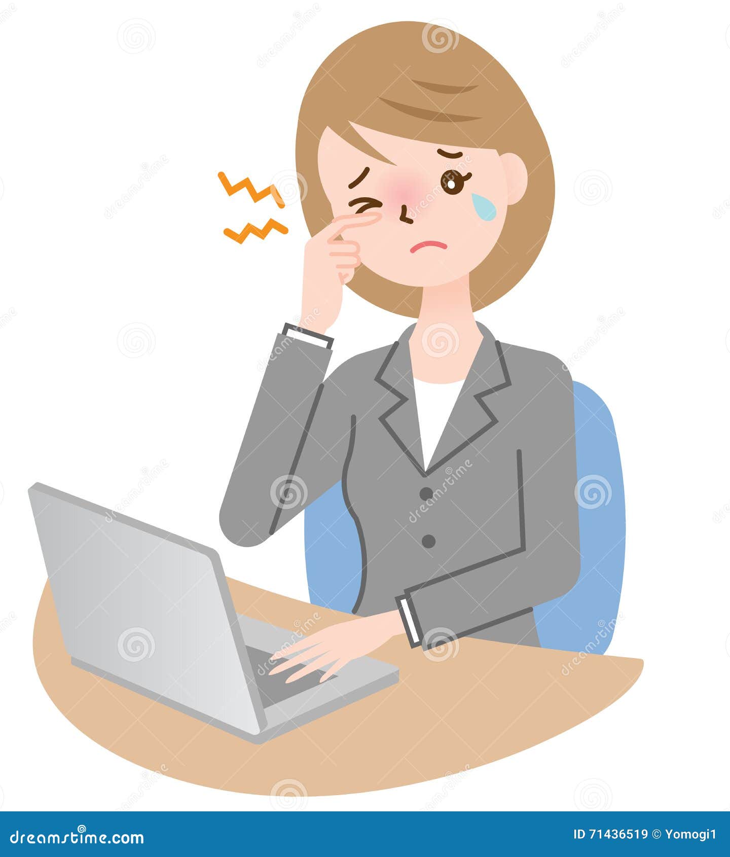 Mujer De Negocios De La Fatiga Visual Ilustración del Vector ...