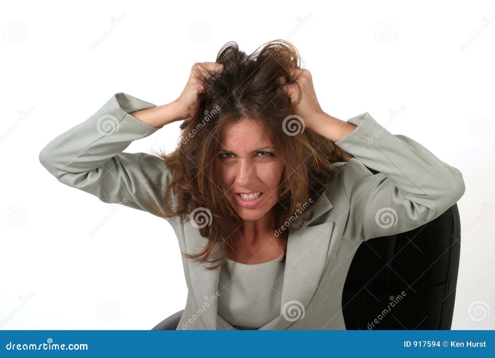 Mujer De Negocios Frustrada Que Saca Su Pelo 2 Foto de archivo - Imagen ...