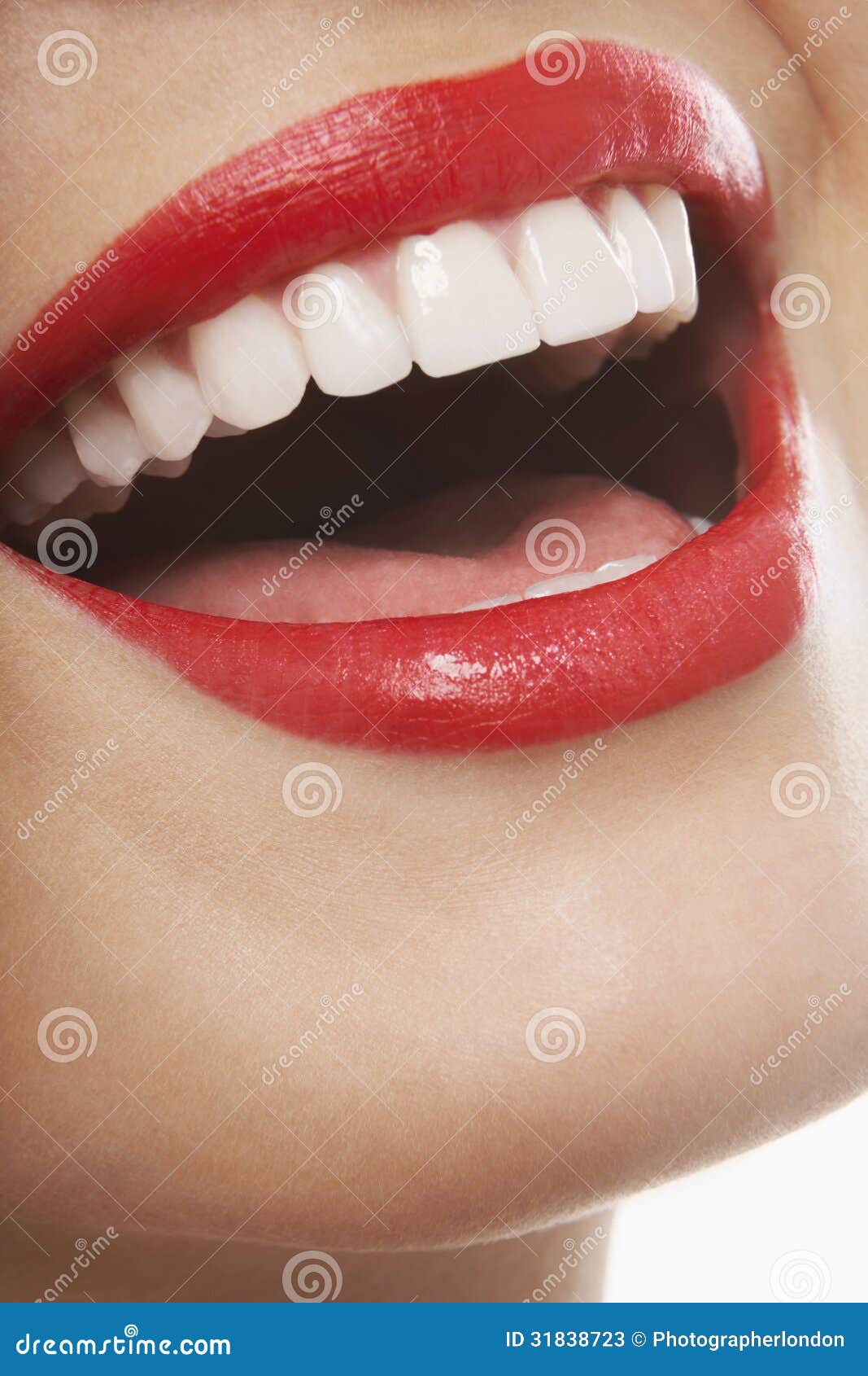 Mujer De Risa Con Los Labios Rojos Imagen de archivo - Imagen de ...